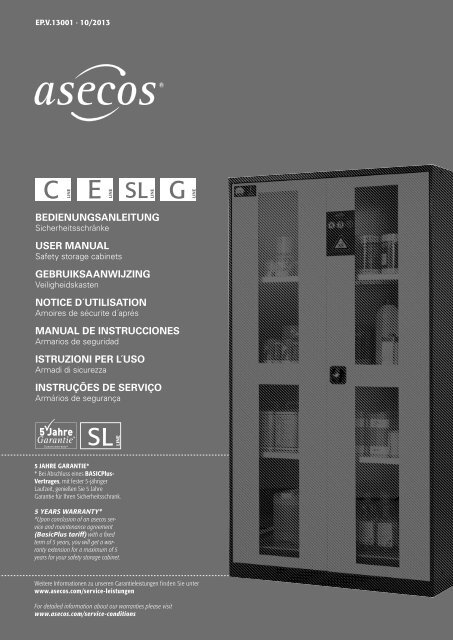 BEDIENUNGSANLEITUNG USER MANUAL ... - asecos GmbH