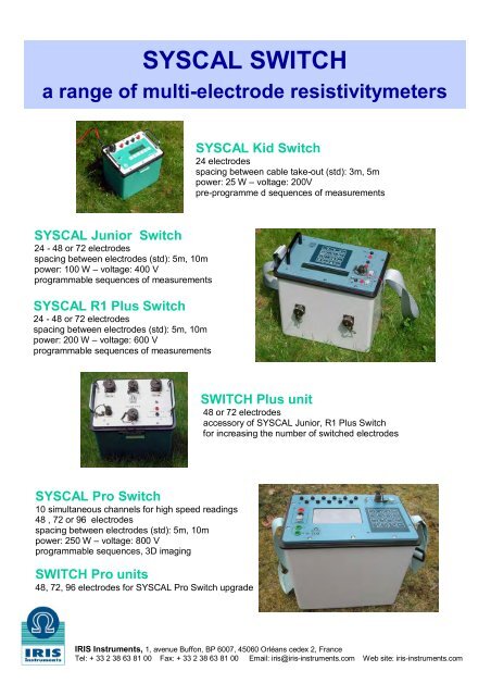 SYSCAL SWITCH a range of