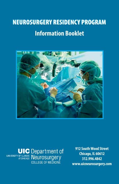 UIC Neurosurgery Residency Booklet - University of Illinois College ...