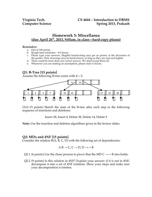 Homework 5 - Undergraduate Courses | Computer Science at ...