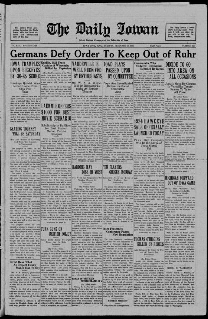February 13 - The Daily Iowan Historic Newspapers - University of ...