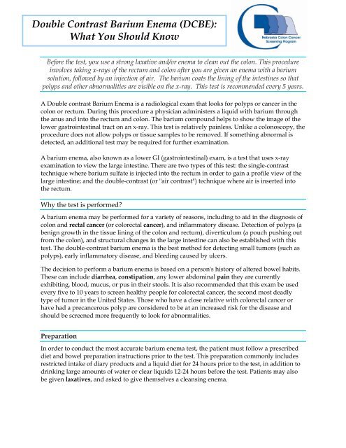 Double Contrast Barium Enema (DCBE): What You Should Know