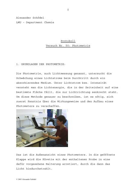 Photometrie 1. GRUNDLAGEN DER PHOTOMETRIE
