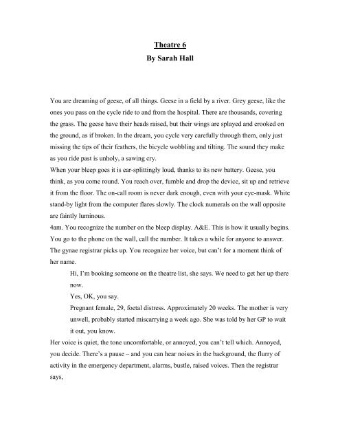 Theatre Six transcript - BBC