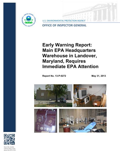 Early Warning Report: Main EPA Headquarters Warehouse in ...