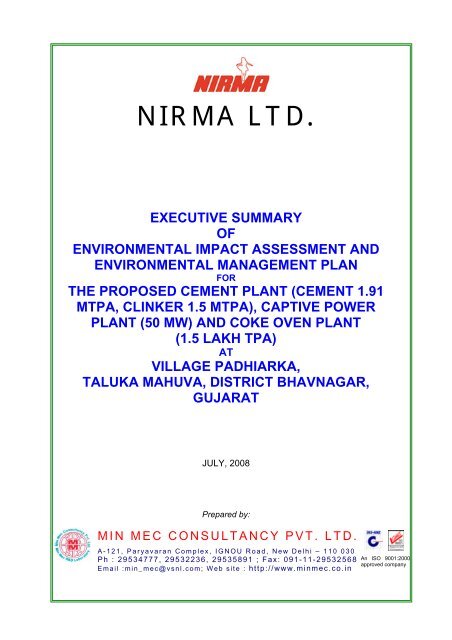 NIRMA LTD. - Gujarat Pollution Control Board