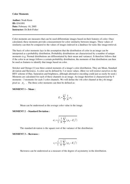 Color Moments