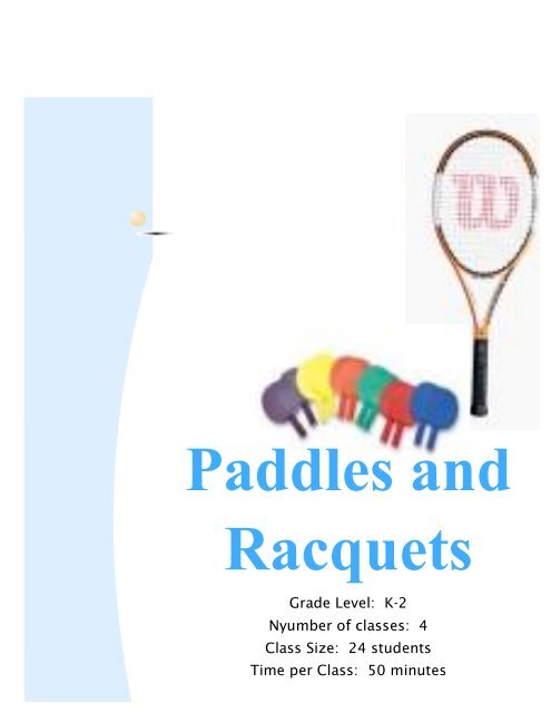 Paddles and Rackets Unit Plan