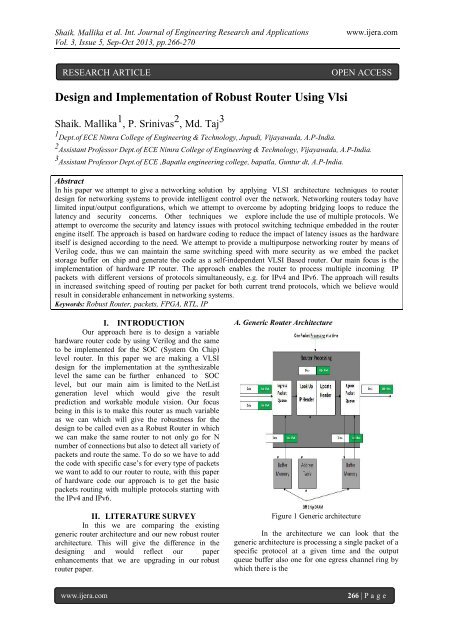 Design And Implementation Of Robust Router Using Vlsi 8407