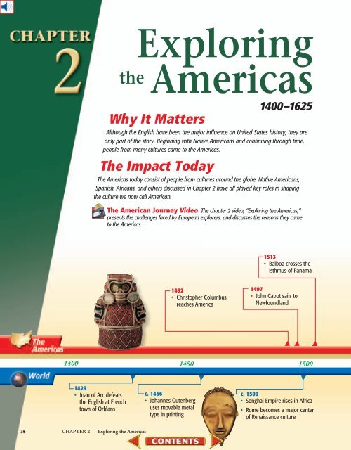 Chapter 2: Exploring the Americas, 1400-1625