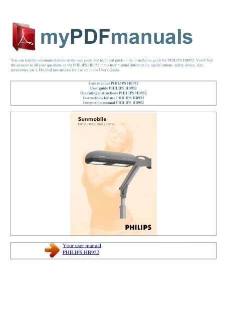 User manual PHILIPS HB952 - MY PDF MANUALS