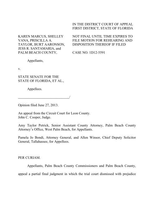 KAREN MARCUS, SHELLEY VANA, PRISCILLA A - Opinions