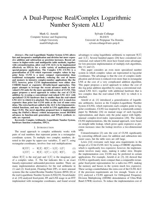 A Dual-Purpose Real/Complex Logarithmic Number System ALU