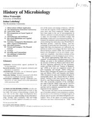 History of Microbiology - Profiles in Science