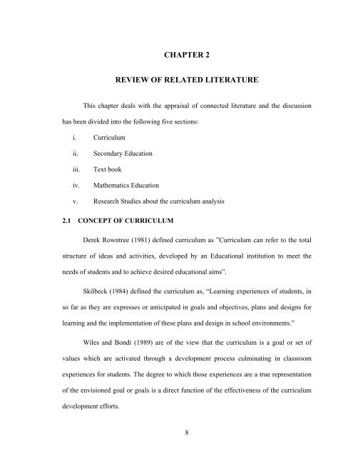 chapter 2 review of related literature - Higher Education Commission