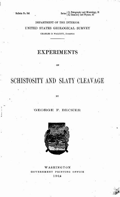 SCHISTOSITY AND SLATY CLEAYAGE