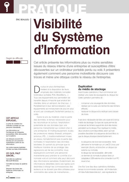 Visibilité du Système d'Information - Zenk - Security - Repository