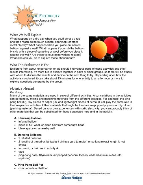 Static Electricity Balloon And Wall