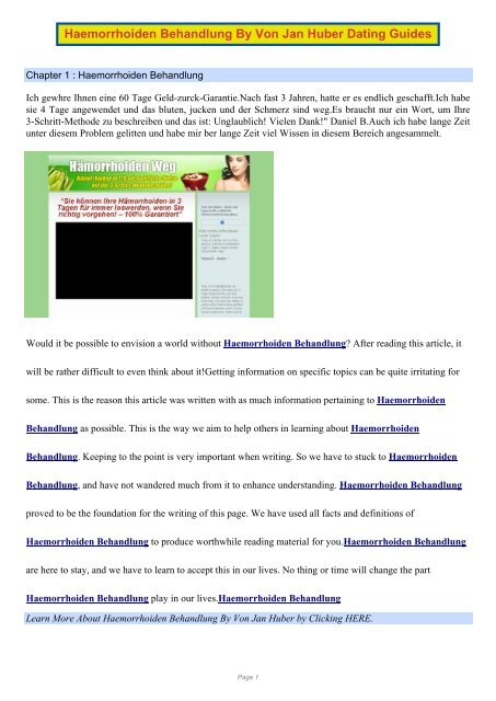 Haemorrhoiden Behandlung By Von Jan Huber Dating Guides