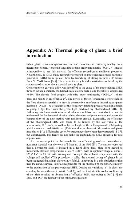 Appendix A: Thermal poling of glass: a brief introduction