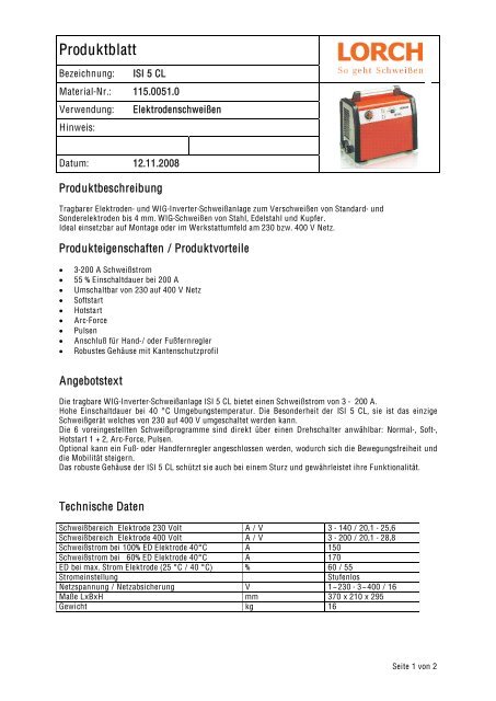 Datenblatt ISI 5CL herunterladen