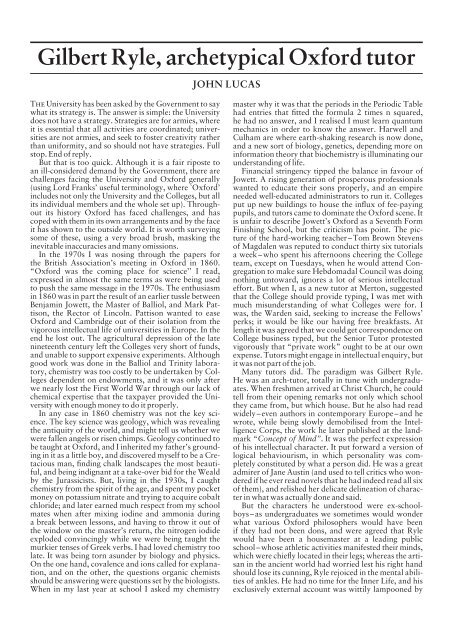 Gilbert Ryle, archetypical Oxford tutor - Personal Pages Index