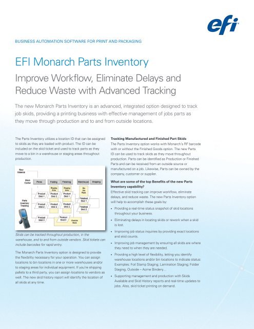 EFI Monarch Parts Inventory