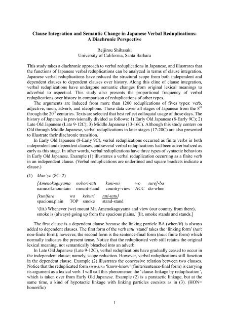 A Diachronic Perspective