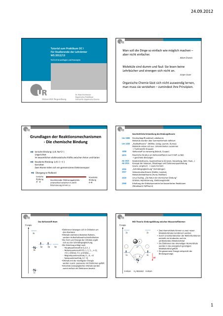 Grundlagen und Konzepte - Institut für Organische Chemie Grundlagen und Konzepte - Institut für Organische Chemie