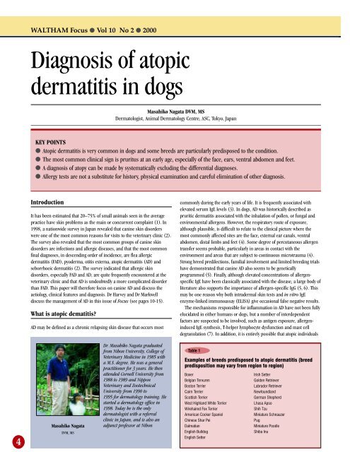 Diagnosis of atopic dermatitis in dogs - 2ndChance.info