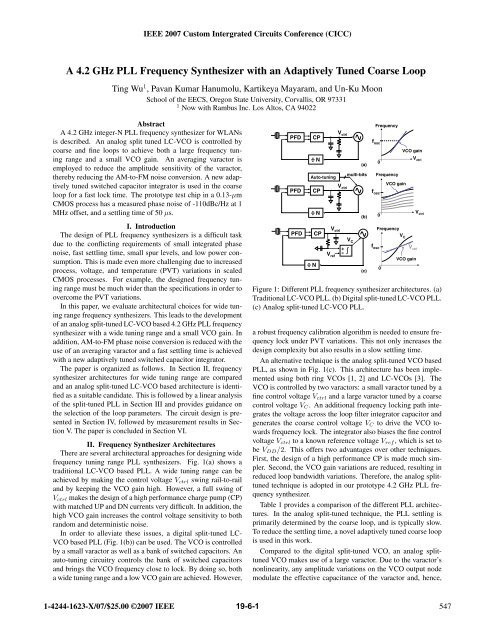 A 4.2 GHz PLL Frequency Synthesizer with an Adaptively Tuned ...