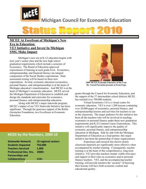 MCEE Leadership - Michigan Council on Economic Education