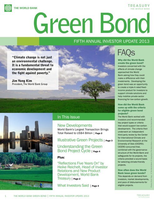 green bond newsletter - World Bank Treasury
