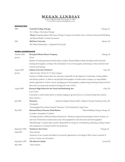Megan's Resume (PDF) - Ball State University