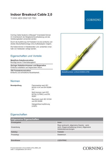 Indoor Breakout Cable 2,0