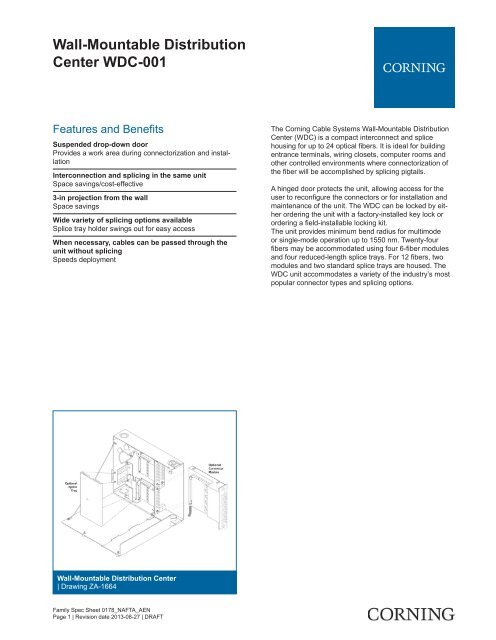 Wall-Mountable Distribution Center WDC-001