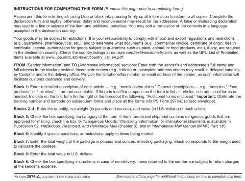 PS Form 2976-A - USPS.com