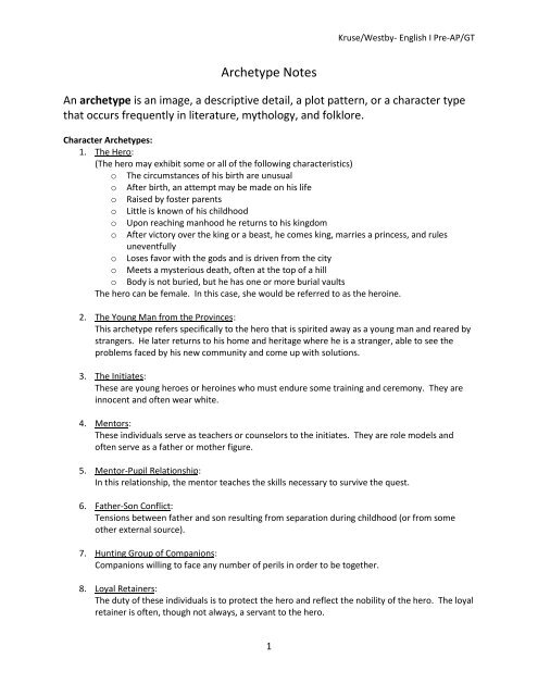 Archetype Notes Pdf