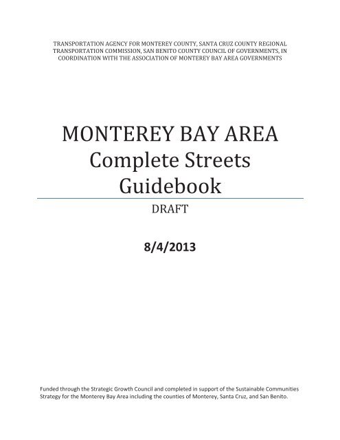 MONTEREY BAY AREA Complete Streets Guidebook - SCCRTC
