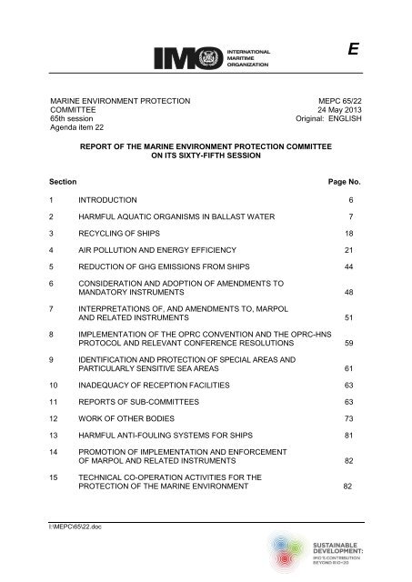 MEPC 65 and the report - U.S. Coast Guard