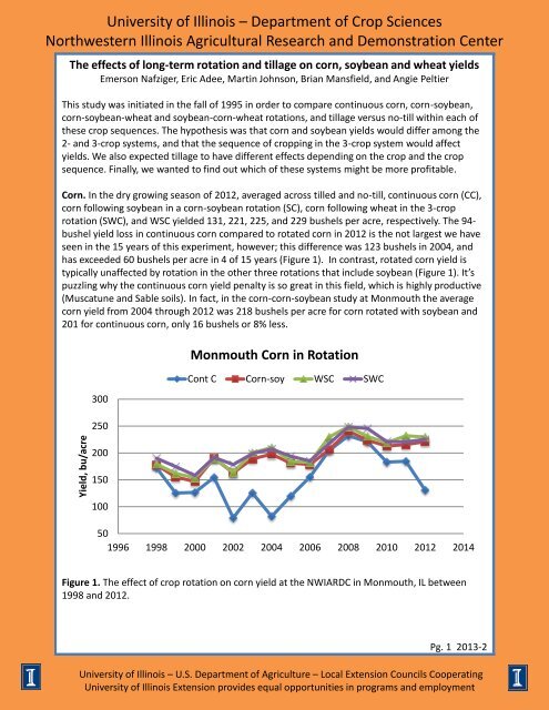 Corn-soybean-wheat rotation and tillage - Monmouth, IL