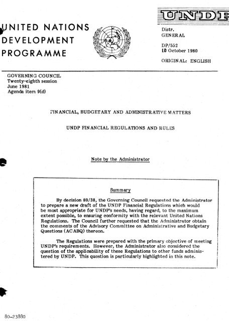 United Nations Development Program