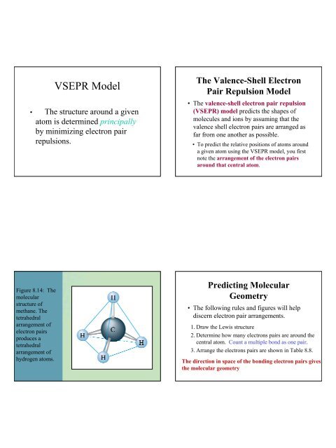 Vsepr Model Discuss The Shape Of The Following Molecules Using The