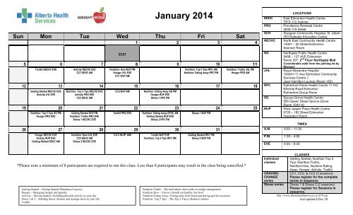 Weight Wise Patient Calendars - Alberta Health Services
