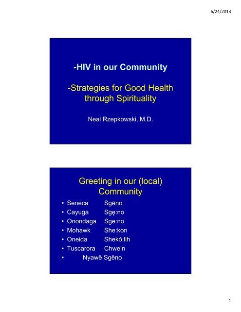 -HIV in our Community -Strategies for Good Health through ...