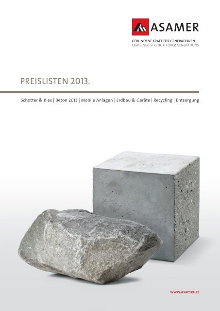 PREISLISTEN 2013. - Asamer