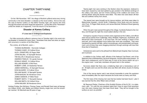 Kames Colliery disaster story - Ayrshire History