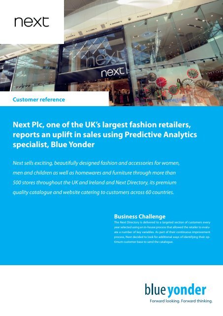 Next Plc, one of the UK's largest fashion retailers ... - Blue Yonder