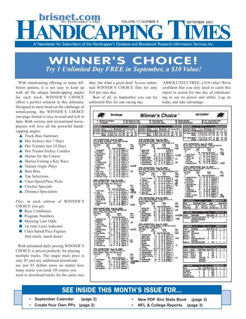 Winner's choice! - Brisnet