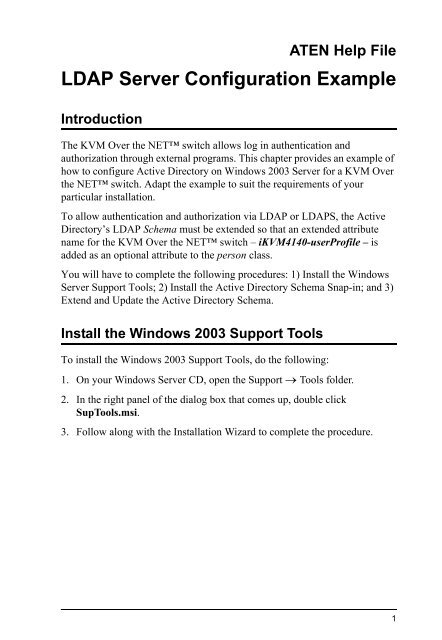 LDAP Server Configuration Example - Aten